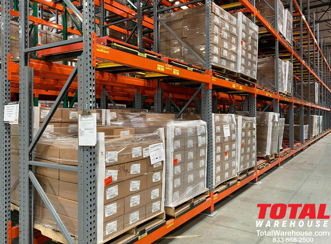Push Back Pallet Rack Storage Systems - Total Warehouse