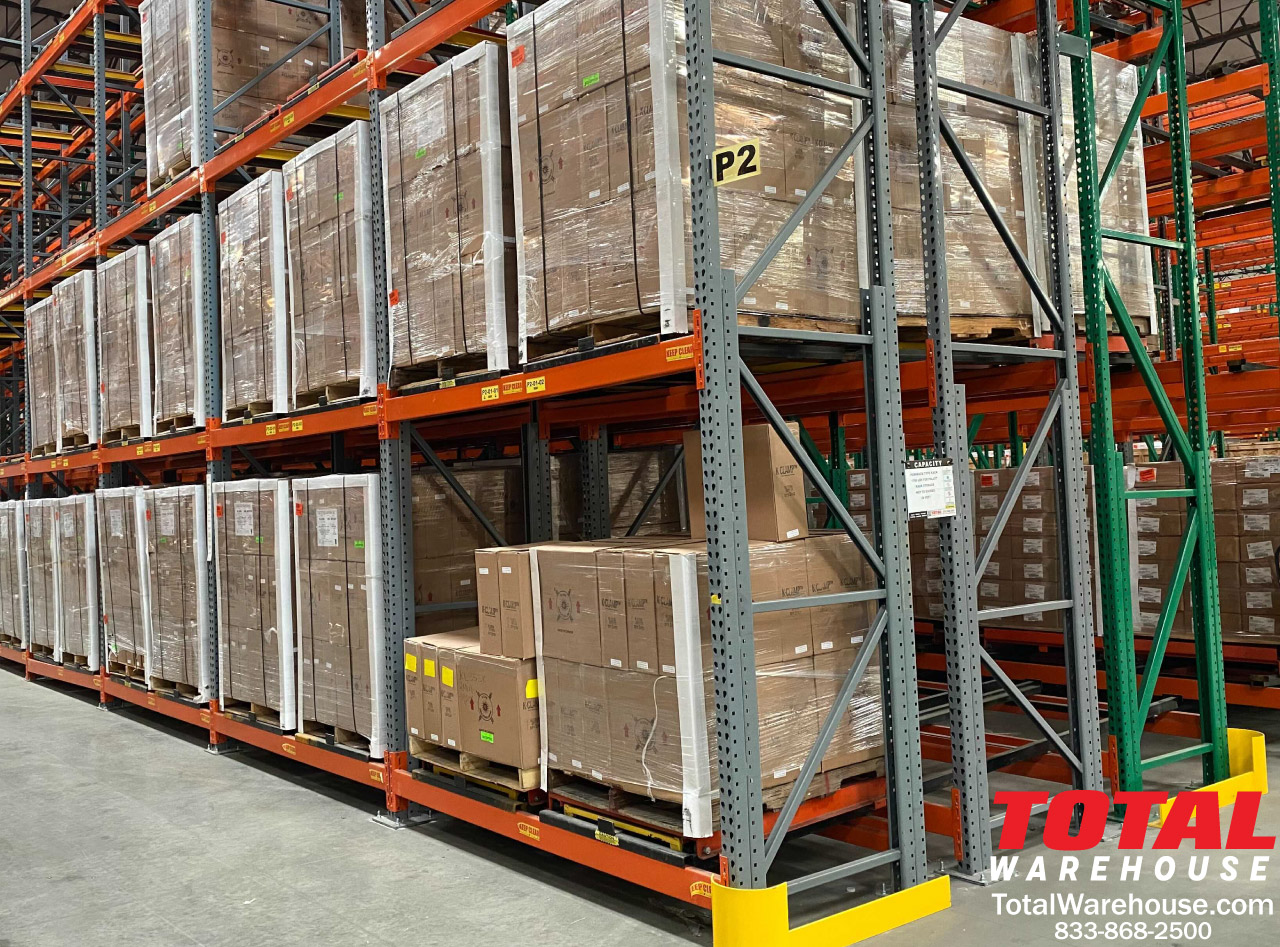 Push Back Pallet Rack Storage Systems - Total Warehouse